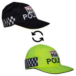 Niton999 Kids Reversible Police Cap | Black & Hi-Vis Police Hat - Niton999